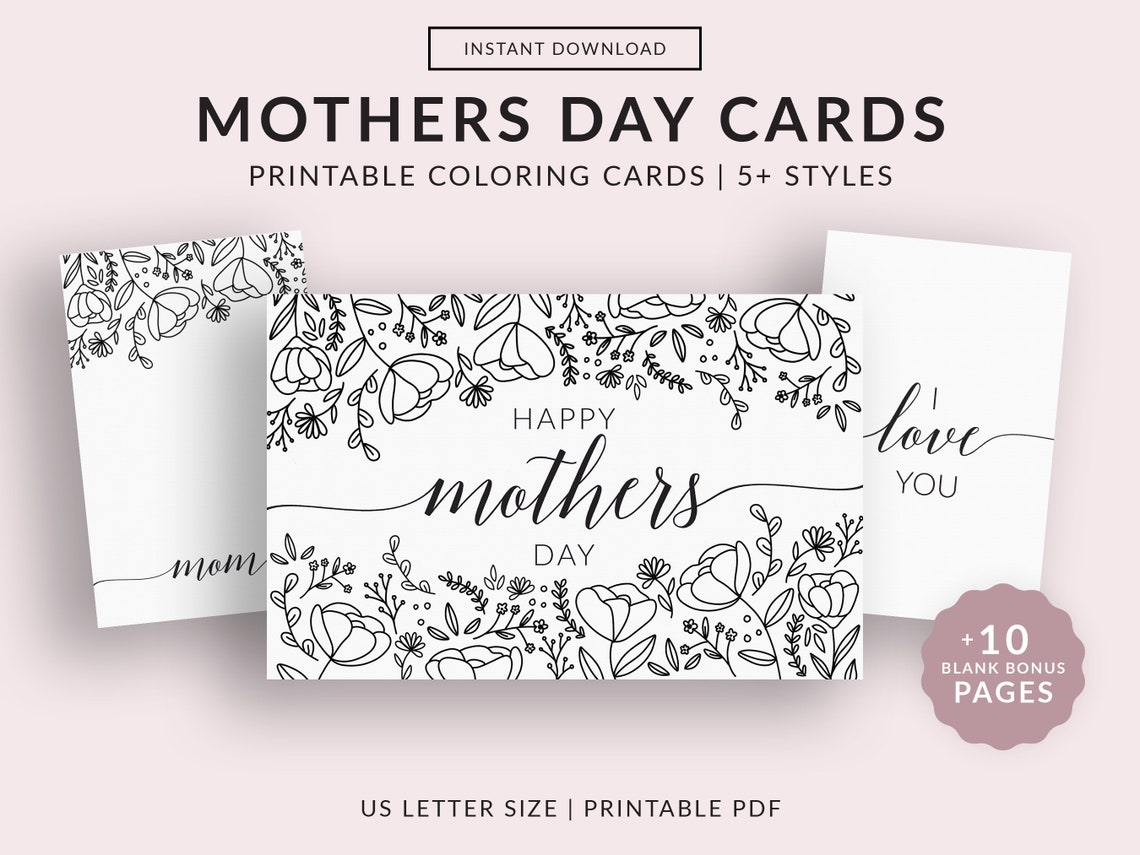 Printable Mothers Day Card | Mothers Day Coloring Page for Kids, Craft ...