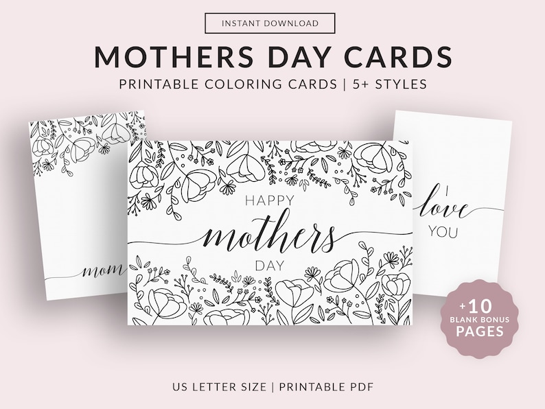 Printable Mothers Day Card | Mothers Day Coloring Page for Kids, Craft ...