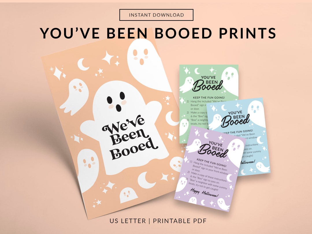 You've Been Booed Printout, You've Been Booed Kit, Halloween Tags ...
