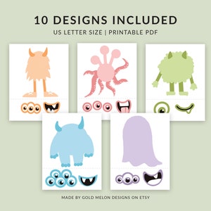 Monster Cut and Paste Activity: Halloween Craft (digital Download) - Etsy
