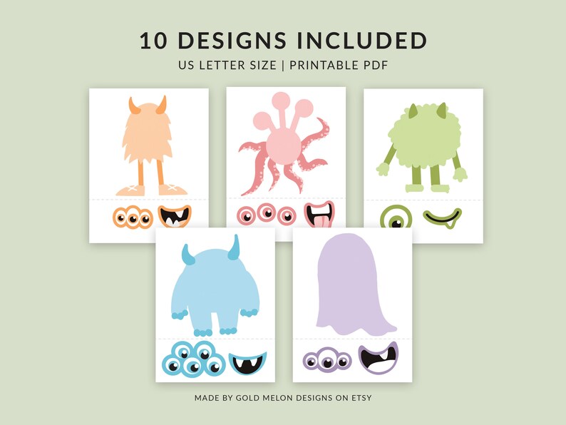 Monster Cut and Paste Activity: Halloween Craft (digital Download) - Etsy