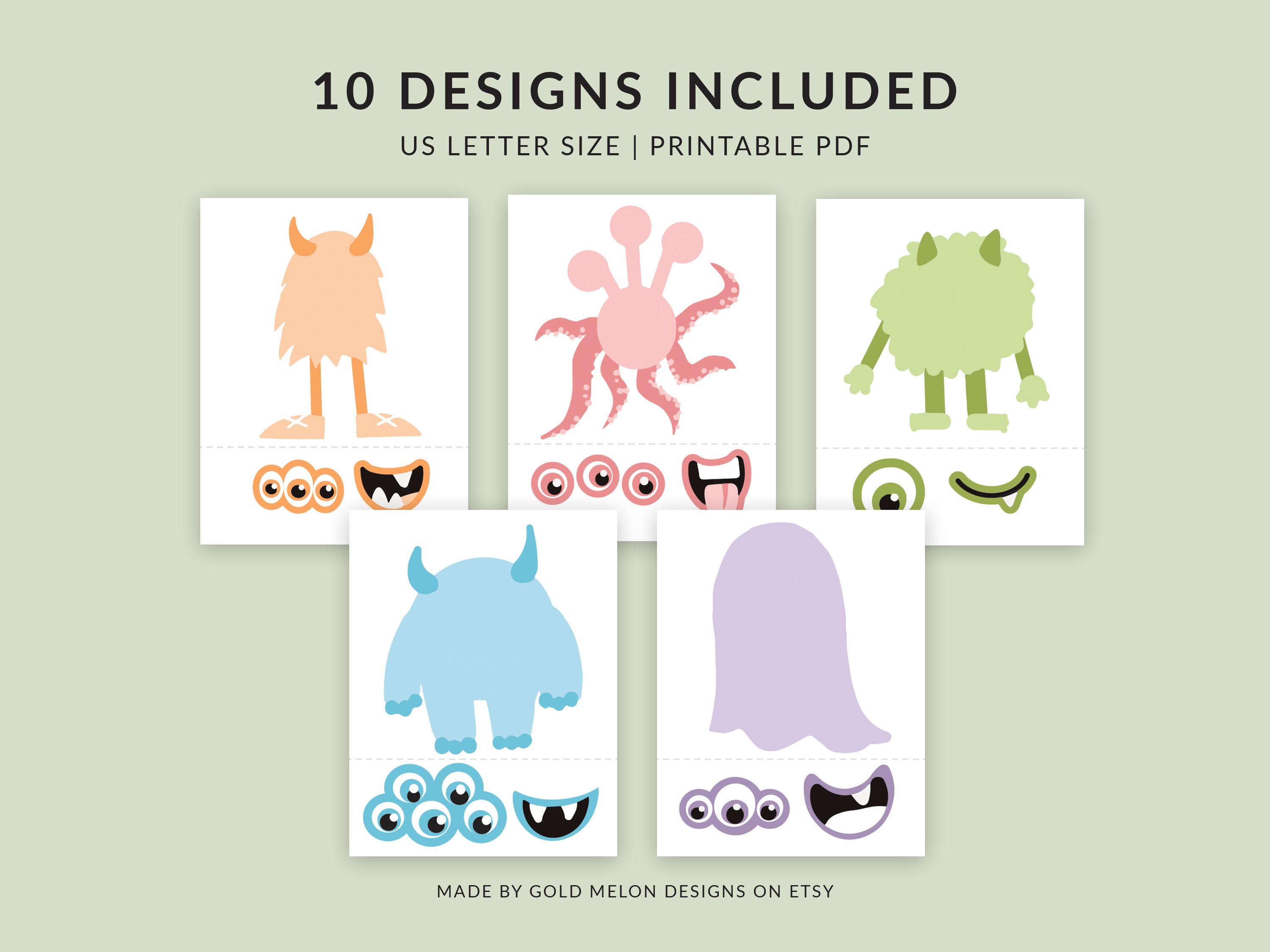 Monster Cut and Paste Activity: Halloween Craft (digital Download) - Etsy