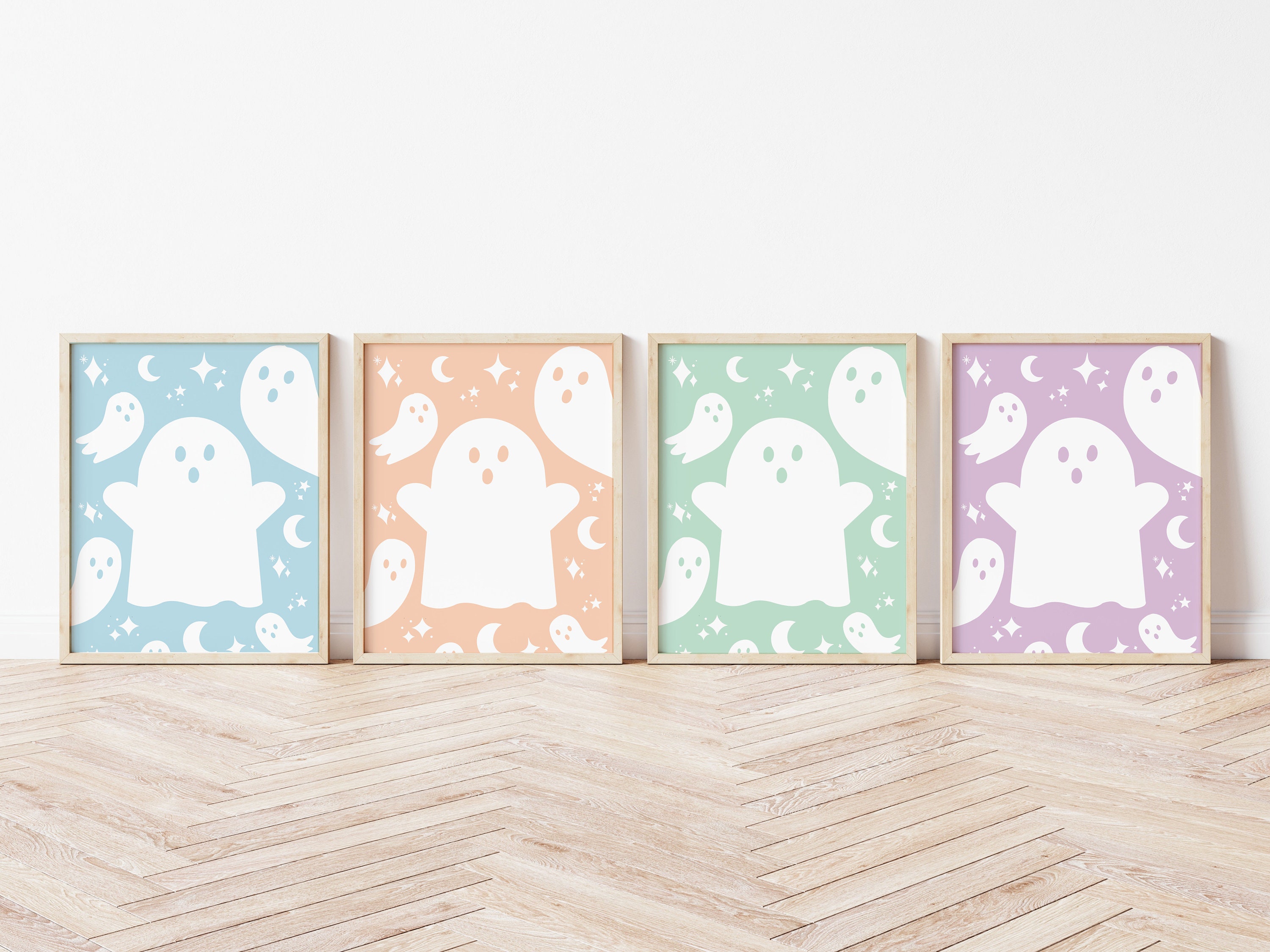 Pastel Ghost Bundle Halloween Wall Art Kids Halloween Boho - Etsy