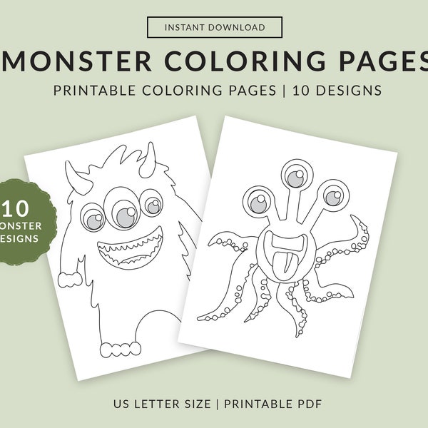 Coloring Pages Cute Monster Printable Coloring Sheet for Kids ...