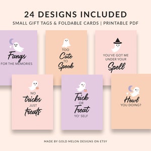 Printable Halloween Tags | Halloween Card | Treat Tags | Cute Halloween ...