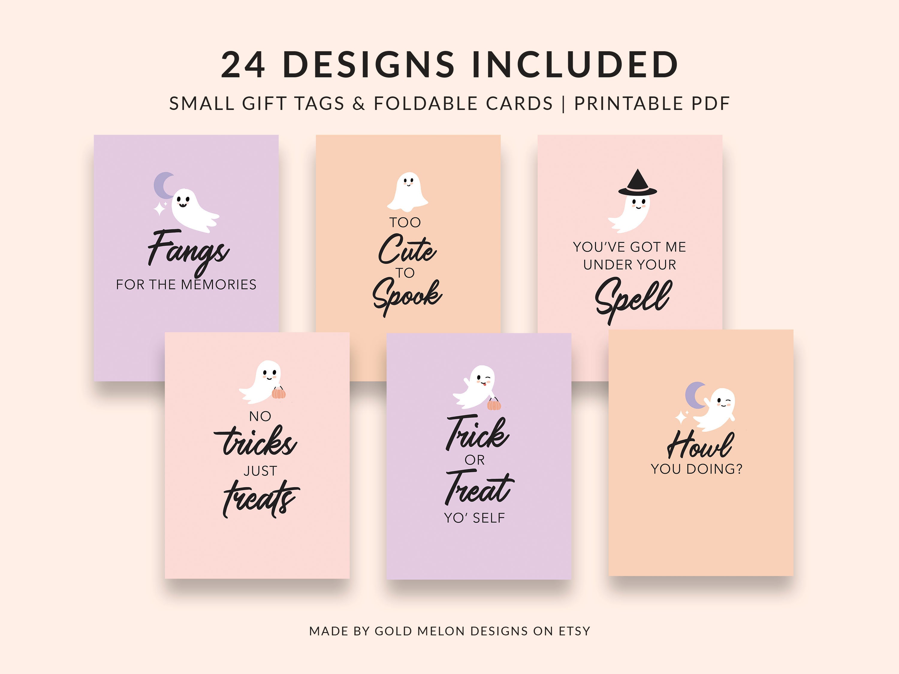 Printable Halloween Tags | Halloween Card | Treat Tags | Cute Halloween ...