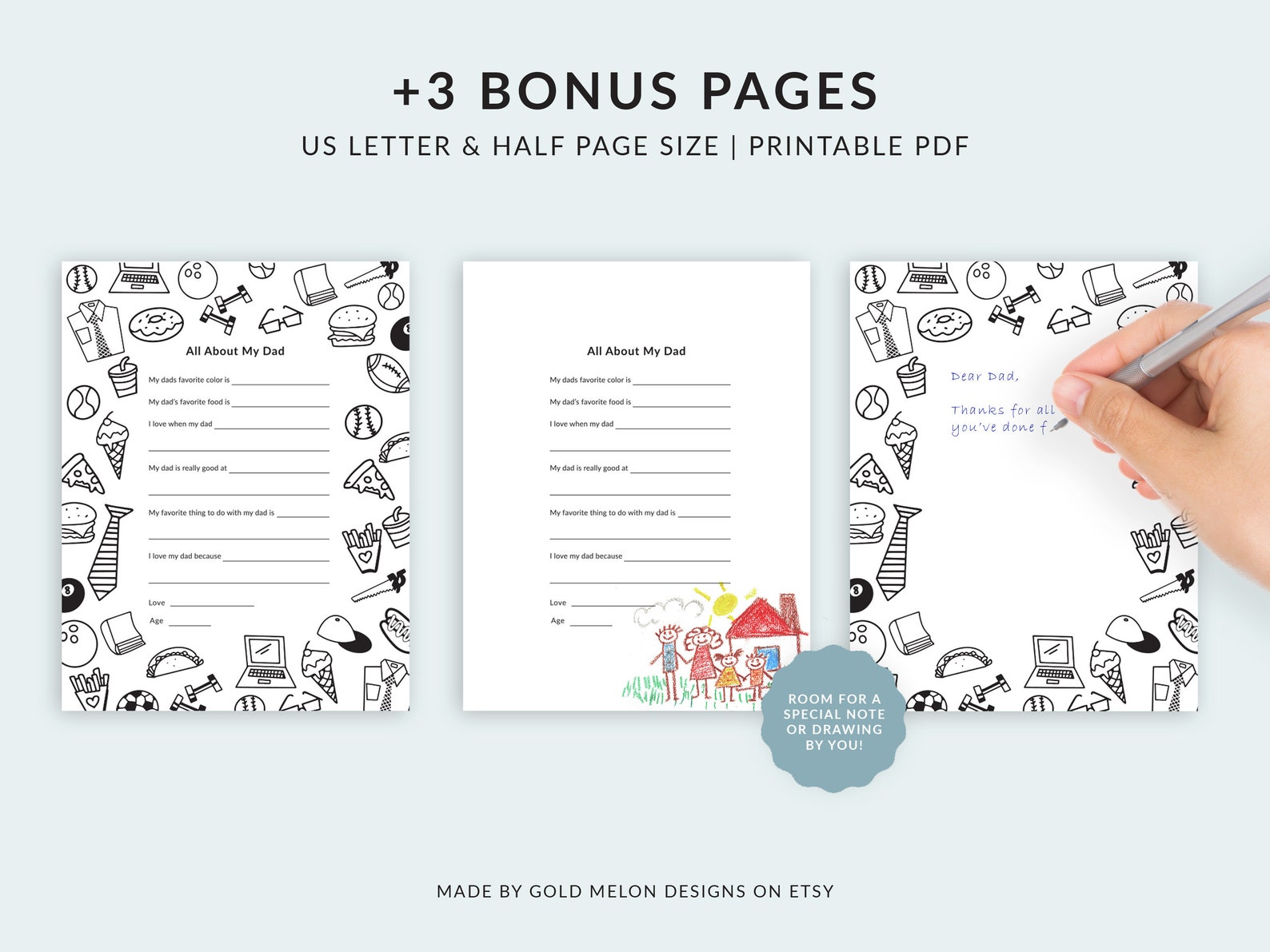 Printable Father's Day Card | Fathers Day Coloring Page for Kids, Craft ...