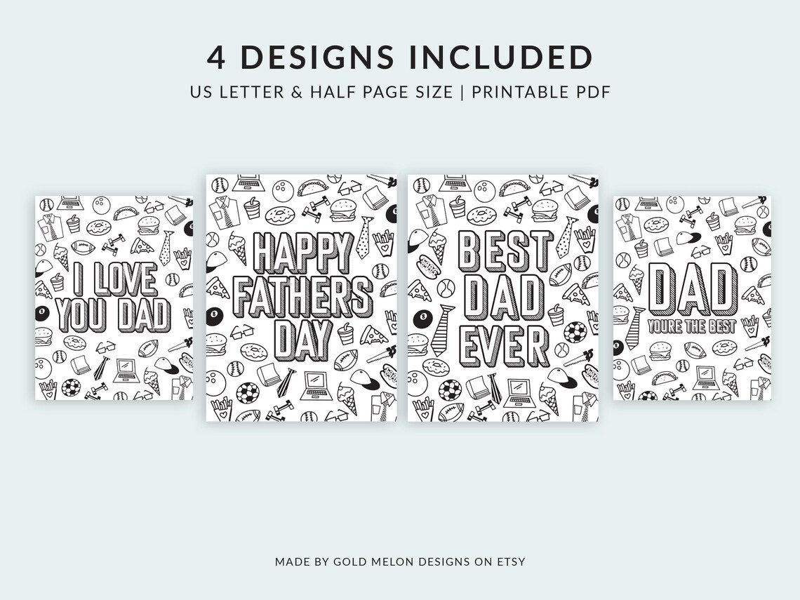 Printable Father's Day Card | Fathers Day Coloring Page for Kids, Craft ...