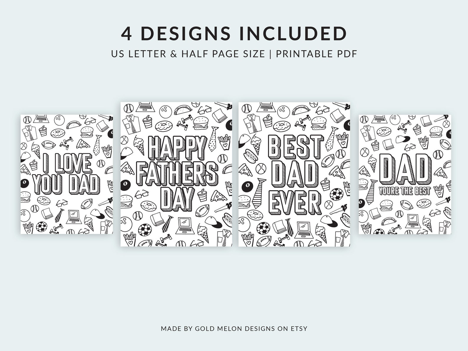 Printable Father's Day Card | Fathers Day Coloring Page for Kids, Craft ...