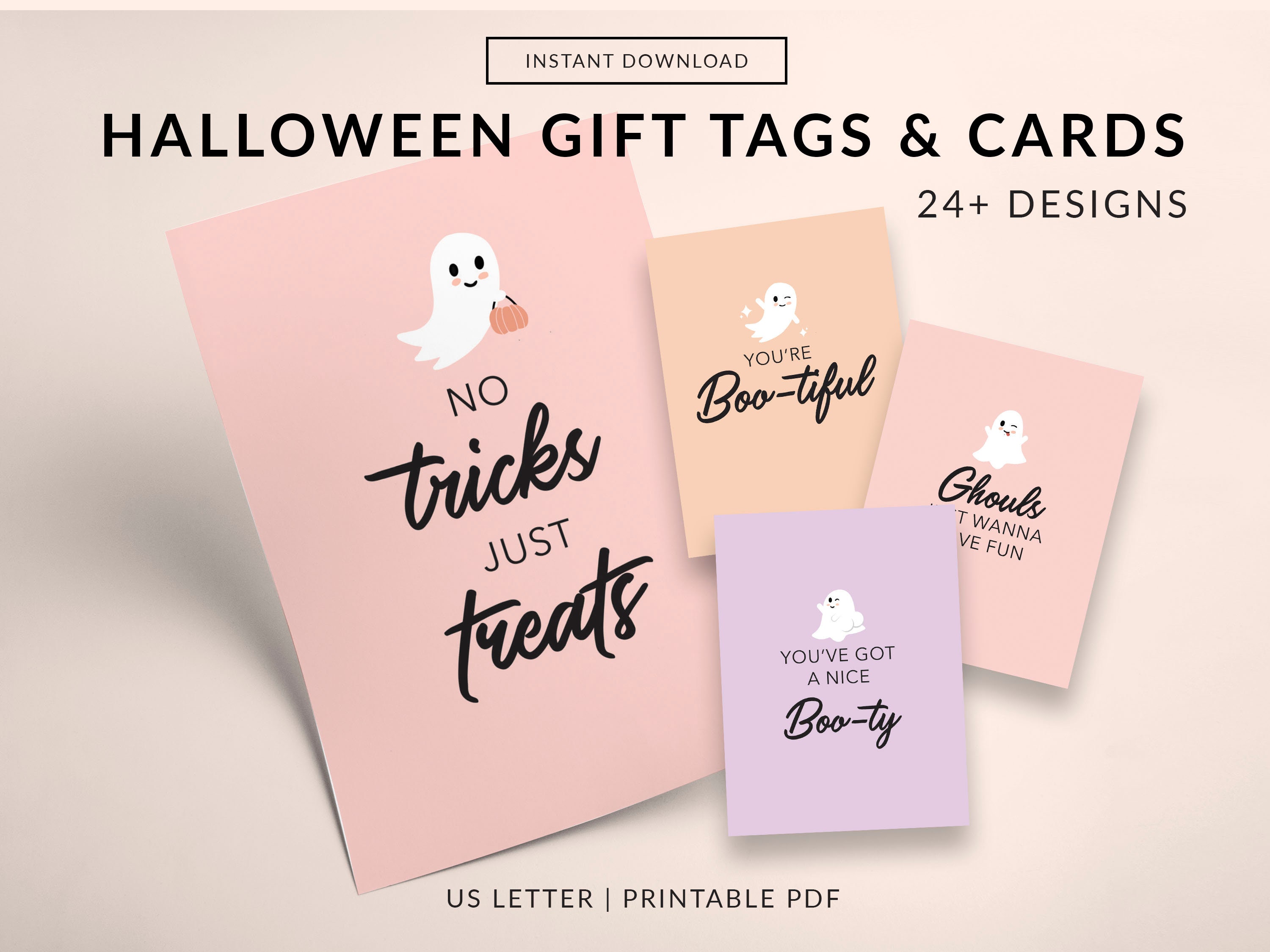 Printable Halloween Tags | Halloween Card | Treat Tags | Cute Halloween ...