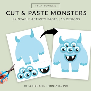 Monster Cut and Paste Activity: Halloween Craft (digital Download) - Etsy