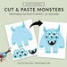 Monster Cut and Paste Activity: Halloween Craft (digital Download) - Etsy