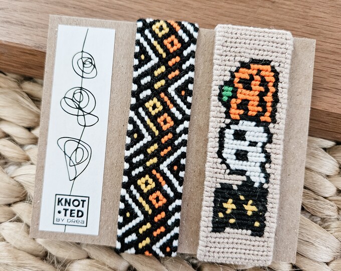 Halloween Friendship Bracelet Set | Custom, One of a Kind | Knotted by ...