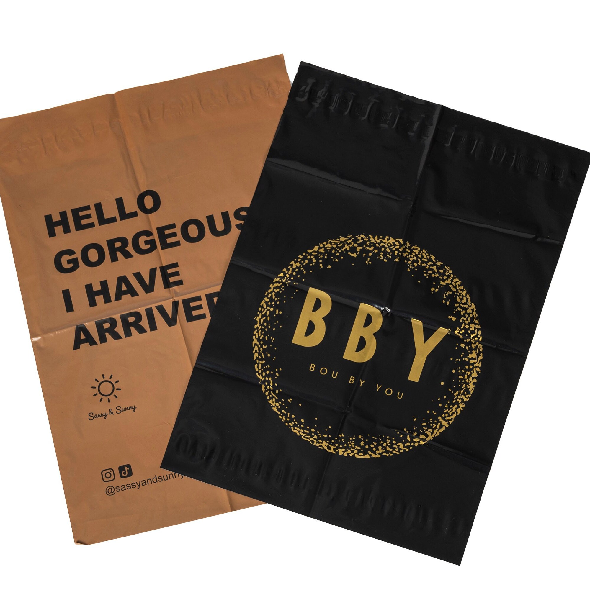 300 Black Shipping Bag,custom Shipping Bag With One Color Logo, Custom ...