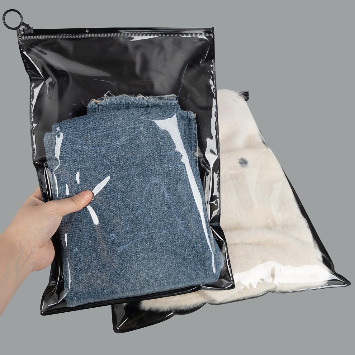 Custom Translucent Matte Black Zipper Bags – Bulk-manufactured ...