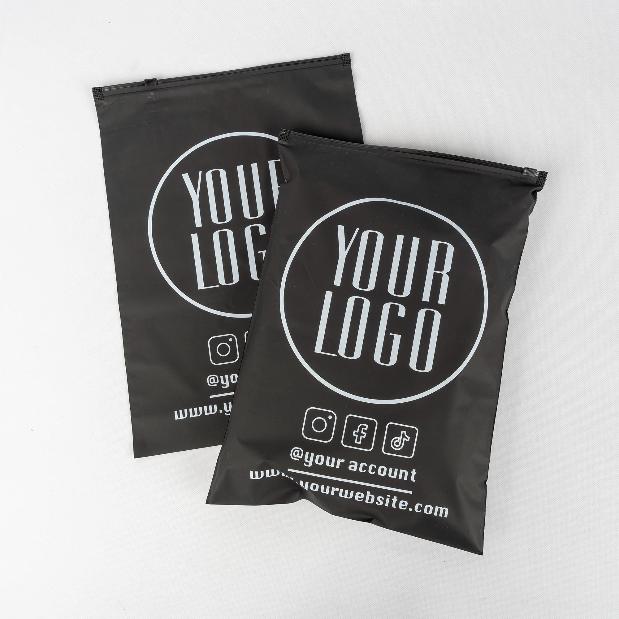 Custom Clear Black Frosted Zipper Bags Transparent Bags High Quality ...