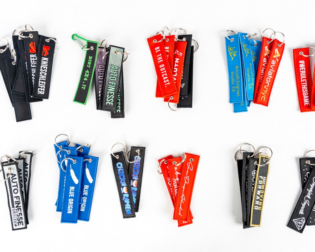25pcs Custom Embroidery Key Chains, Custom Key Tags, Custom Keychain ...