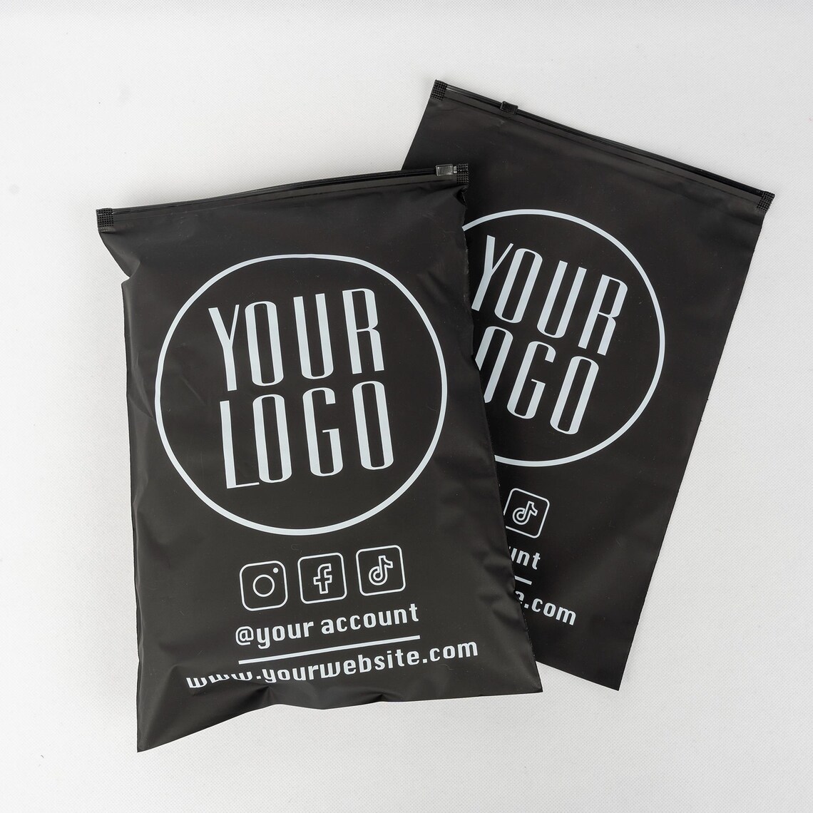 Custom Clear Black Frosted Zipper Bags Transparent Bags High Quality ...