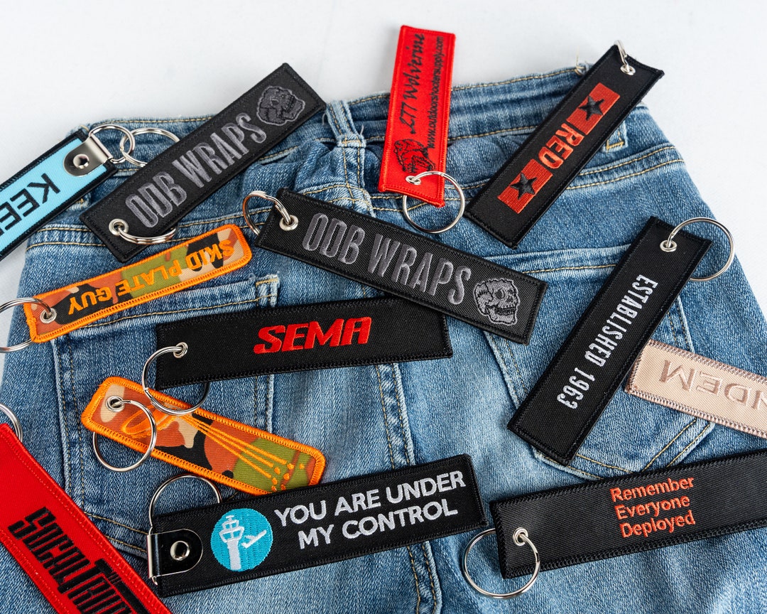 100 Custom Embroidery Flight Tag, Custom Name Tag Key Chain Custom Key ...