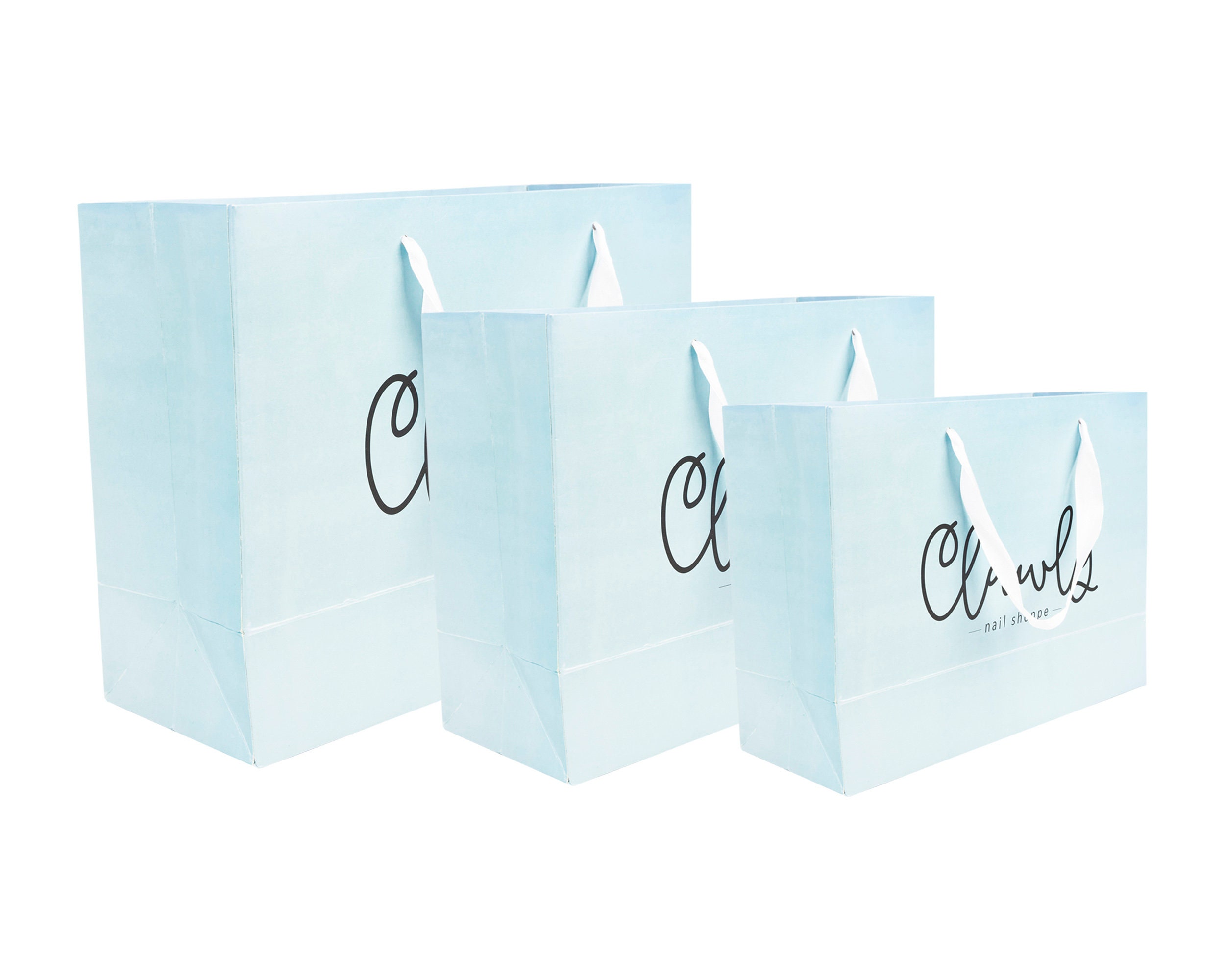 100pcs Colorful Shop Paper Bag With Ribbon Handles, Paper Bags ...