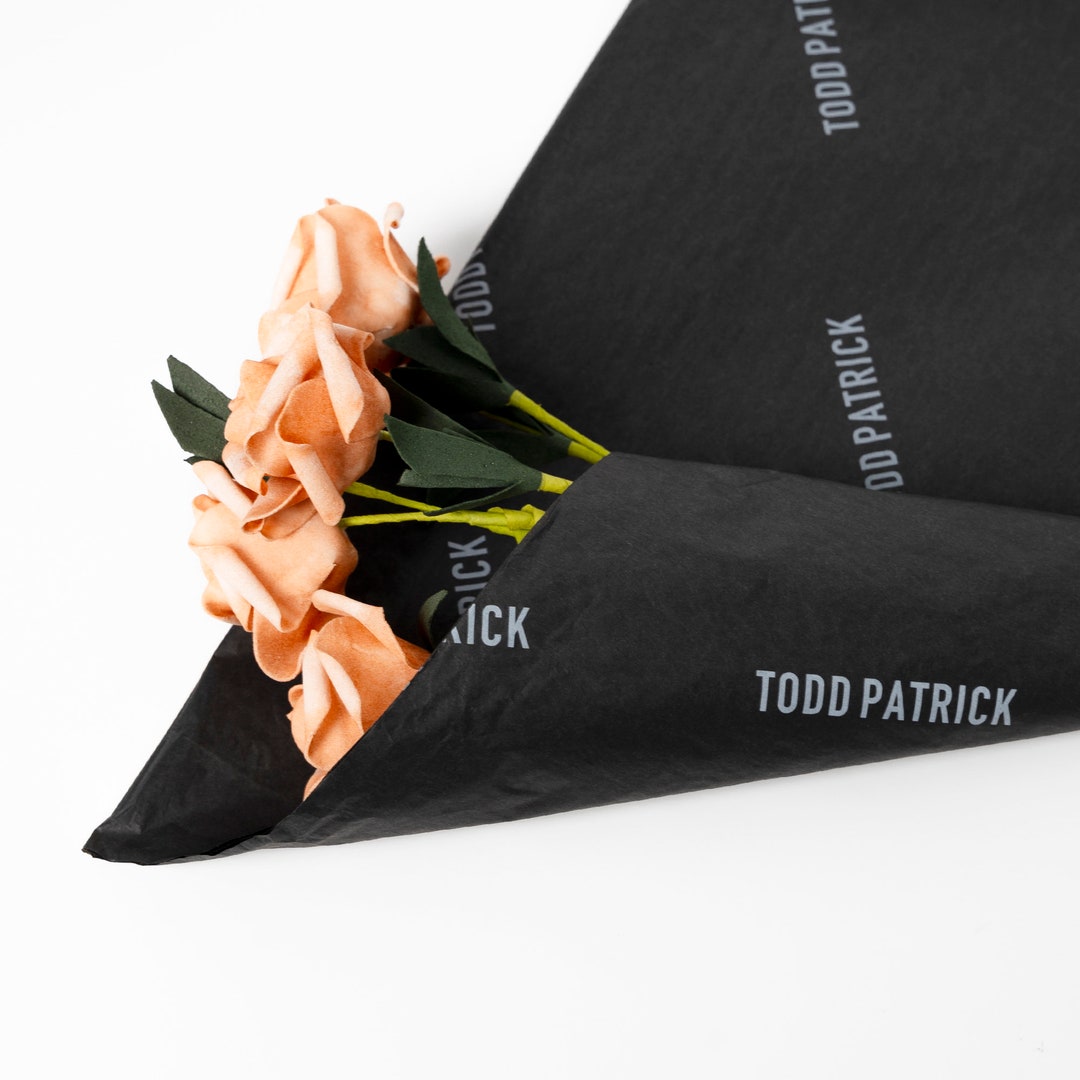 Logo Branded Packaging Black Tissue Papers, Tissue Paper Sheets, Black ...