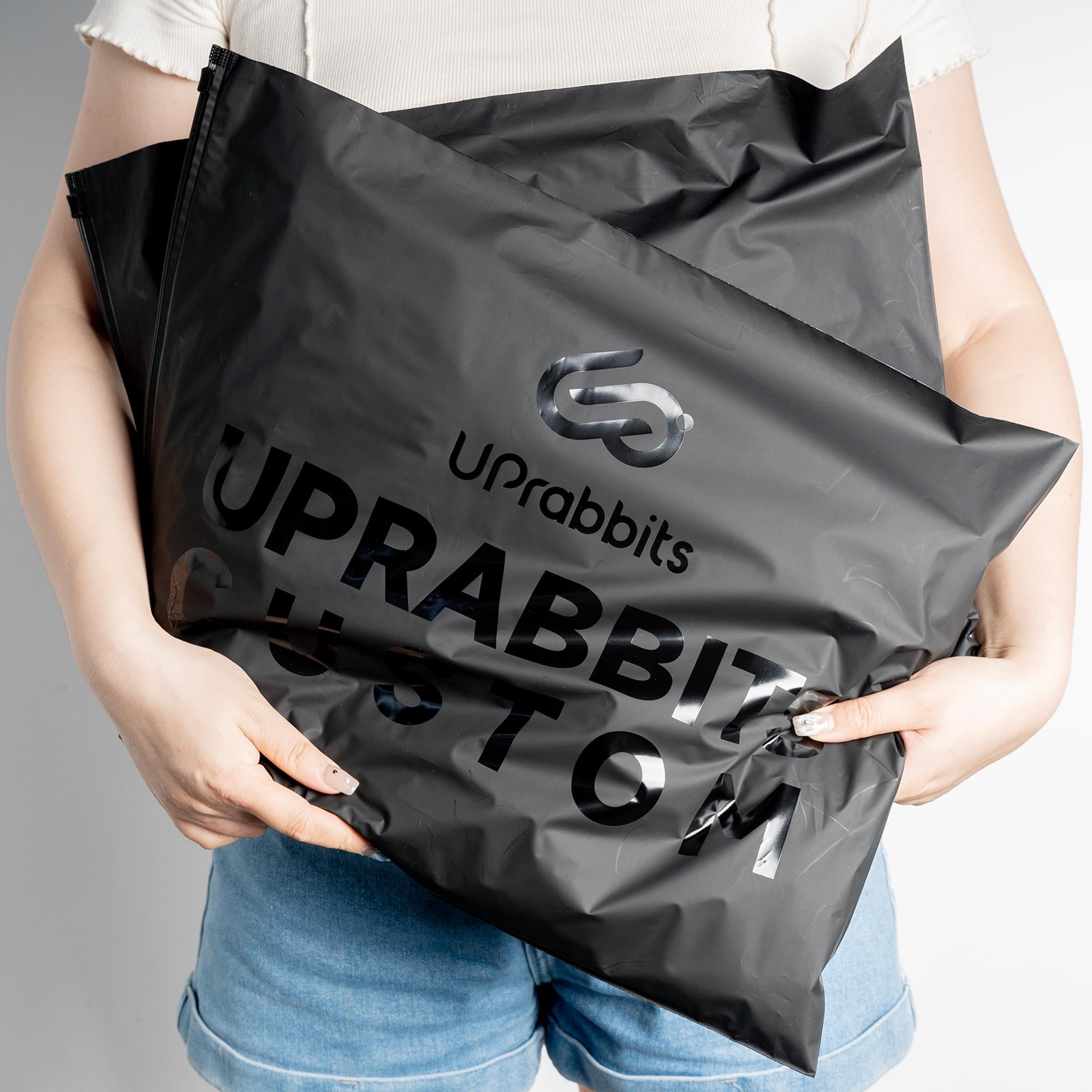 Custom Frosted Zipper Bags High Quality Black Matte Zipper Bag Custom ...