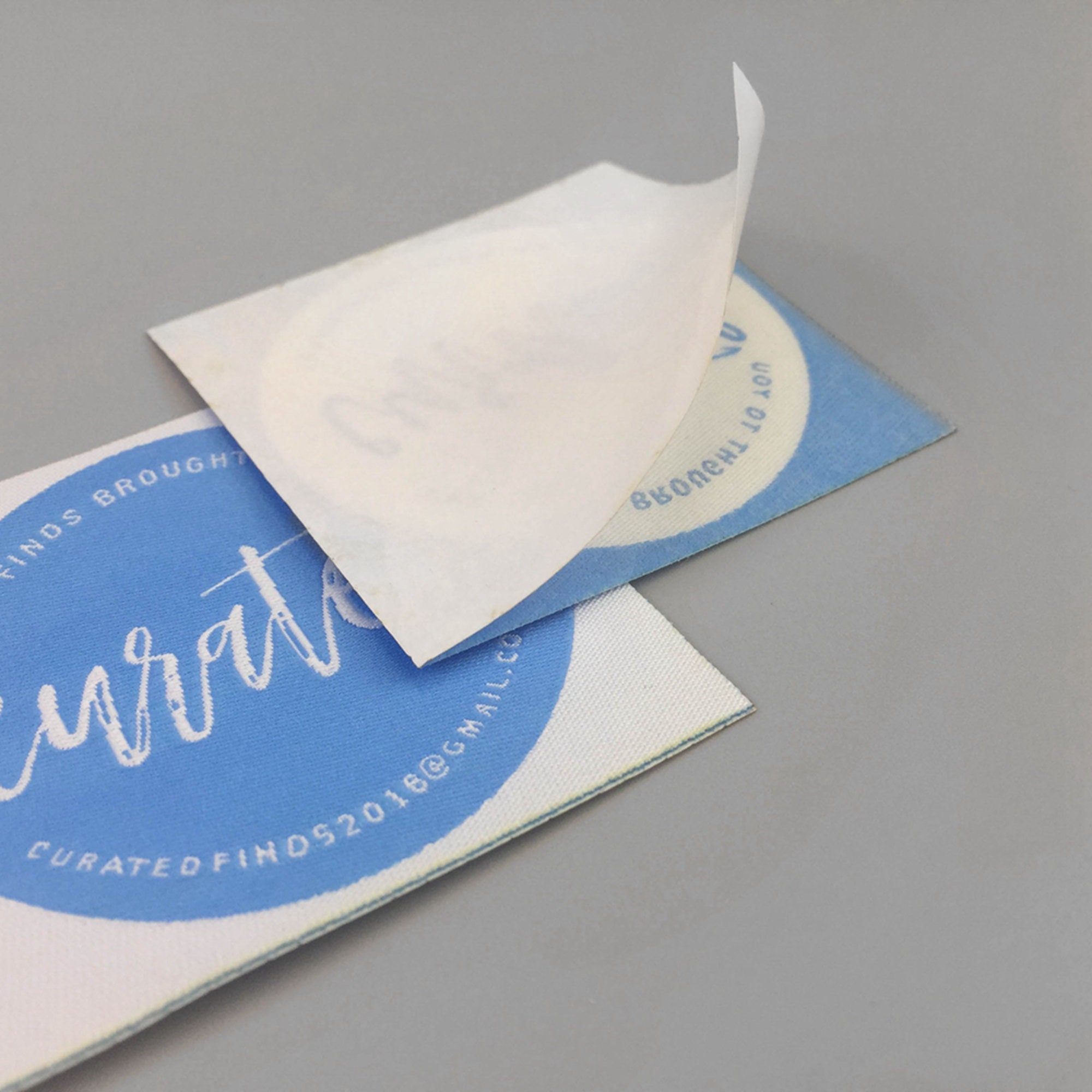 Custom Woven Label Self-adhesive, Clothing Labels, Adhesive Fabric ...