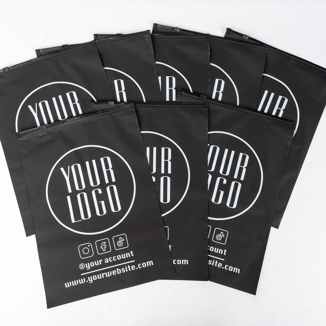 Custom Clear Black Frosted Zipper Bags Transparent Bags High Quality ...