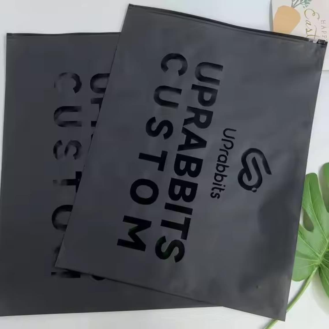 Custom Frosted Zipper Bags High Quality Black Matte Zipper Bag Custom ...