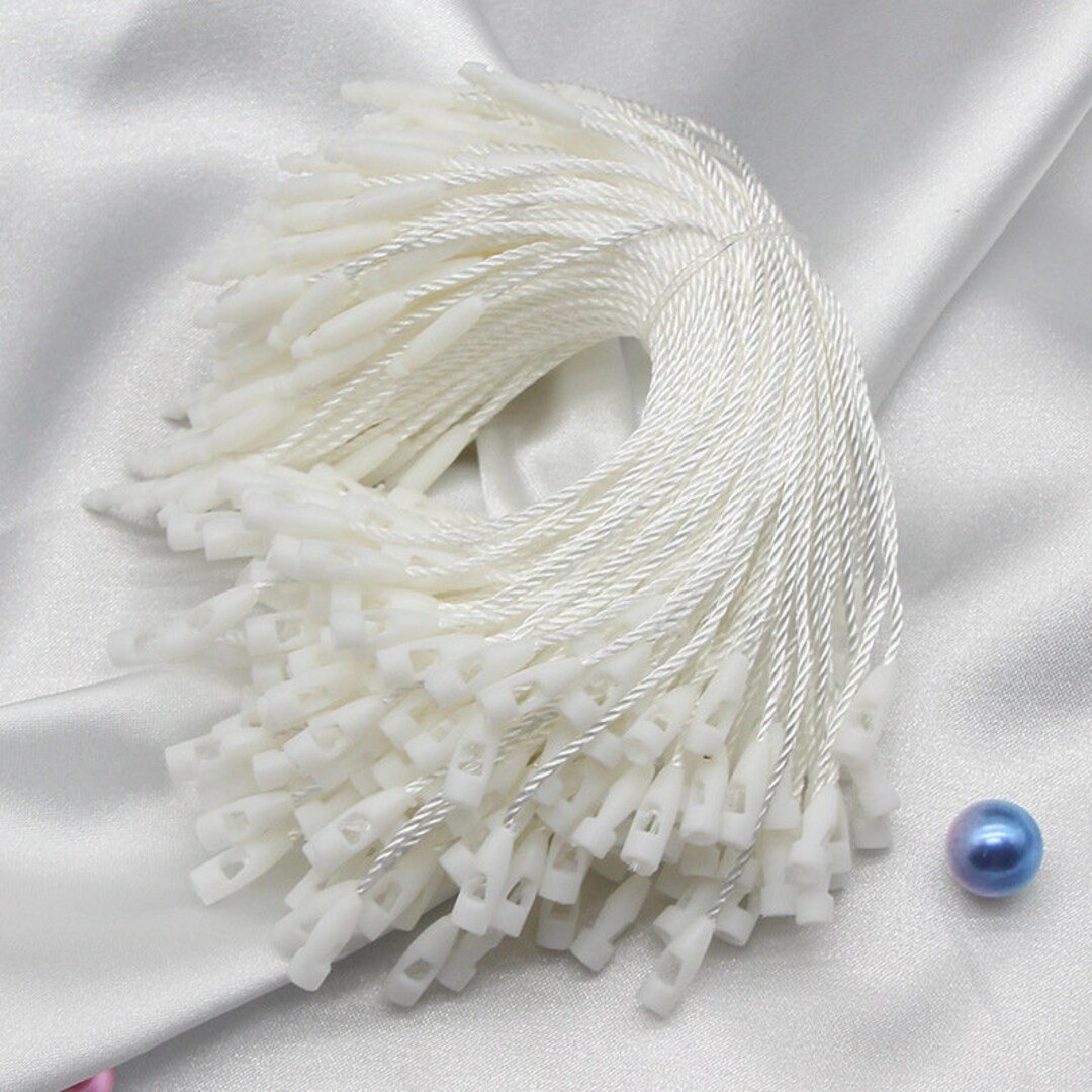 1000pc Plastic Tag White Beige Black Hang Tag Polyester Rope String ...