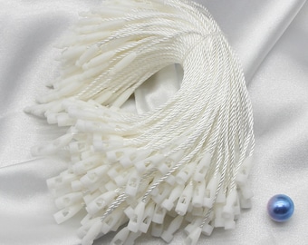 1000pcs Clear White Snap Lock Tag String Clothing Tag String Hang Tag ...