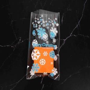 100pcs Clear Opp Bag With Custom Logo, Christmas Gift OPP Bag ...