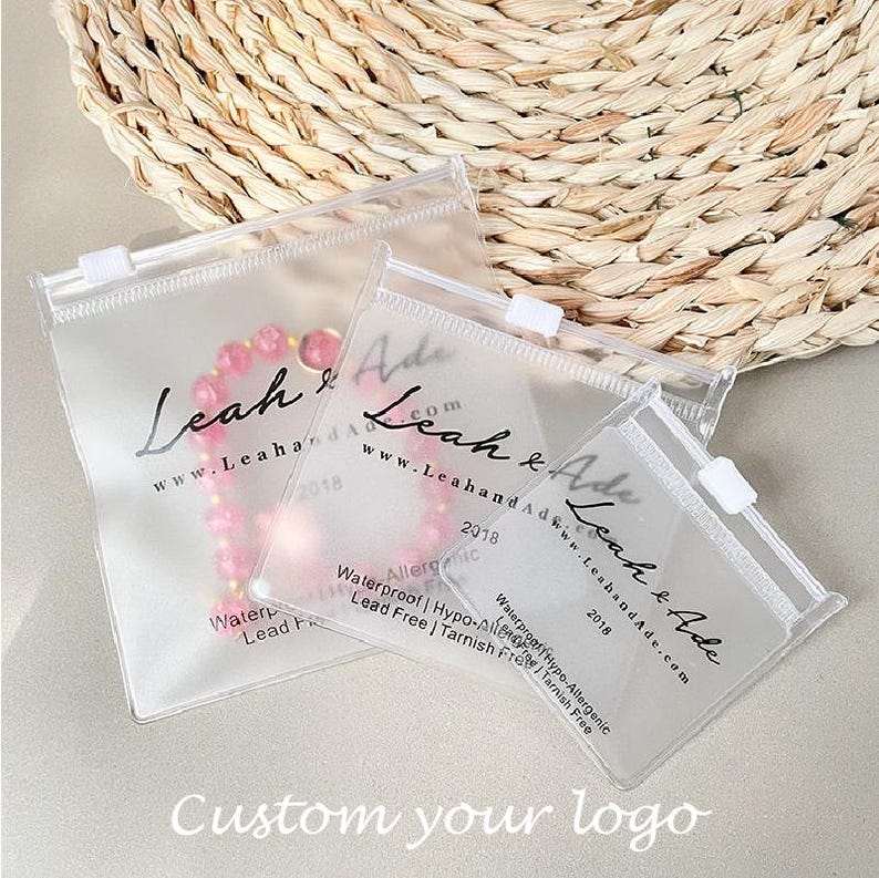 50-1000pcs Personalized Frosted Jewelry Zipper Bag, Custom Logo Jewelry ...