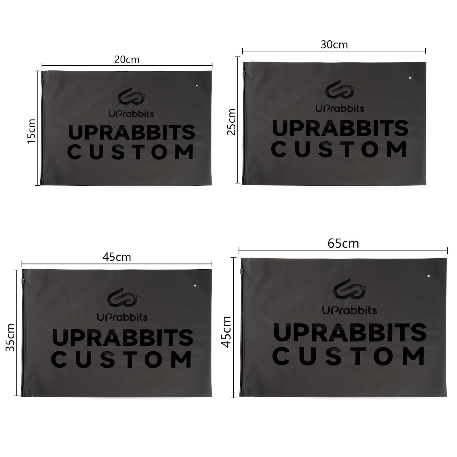 Custom Frosted Zipper Bags High Quality Black Matte Zipper Bag Custom ...