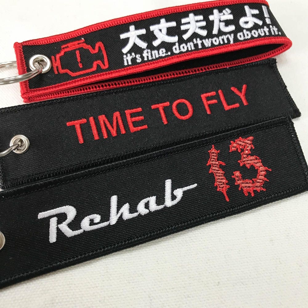 400 Custom flight key chain flight embroidery key chain | Etsy