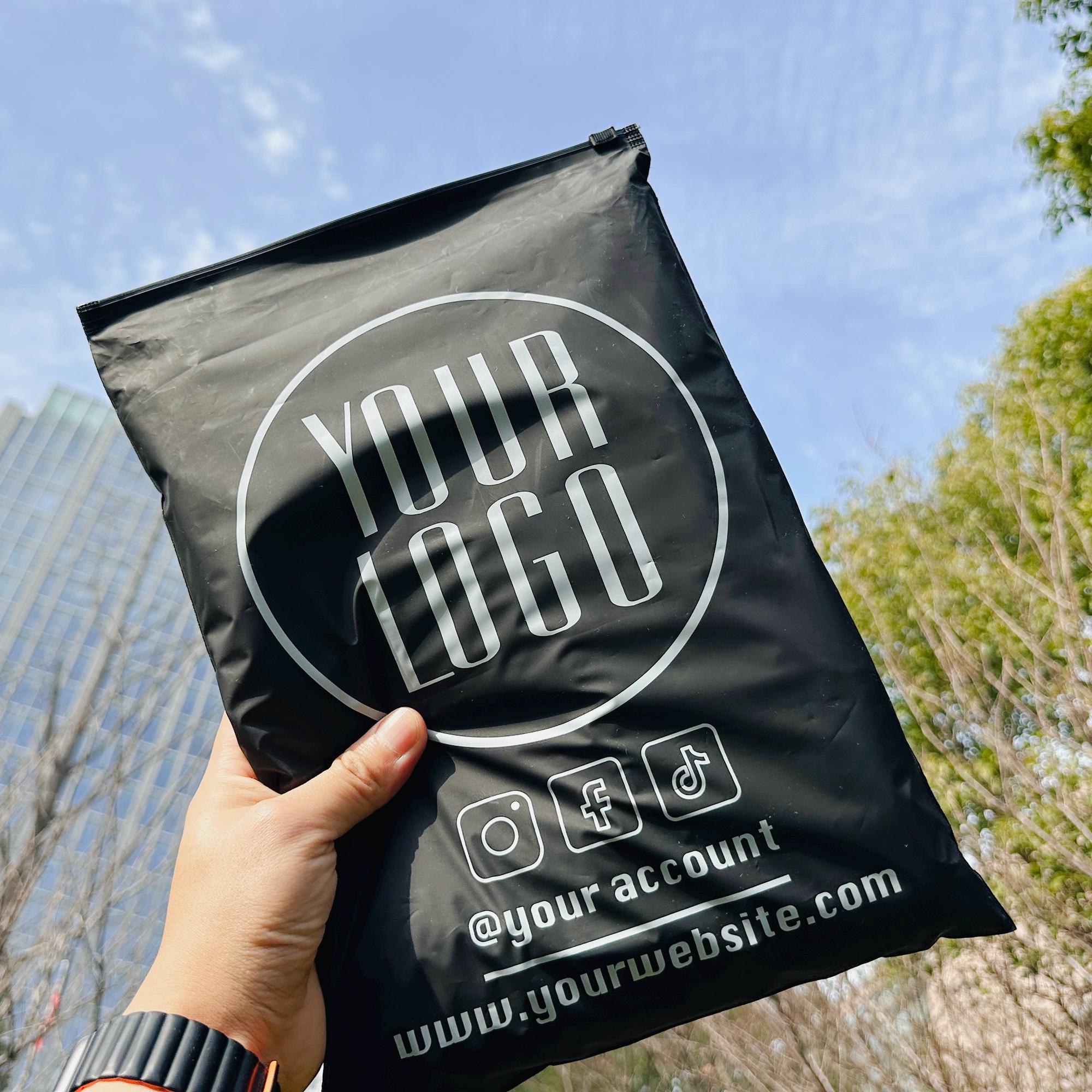 Custom Clear Black Frosted Zipper Bags Transparent Bags High Quality ...