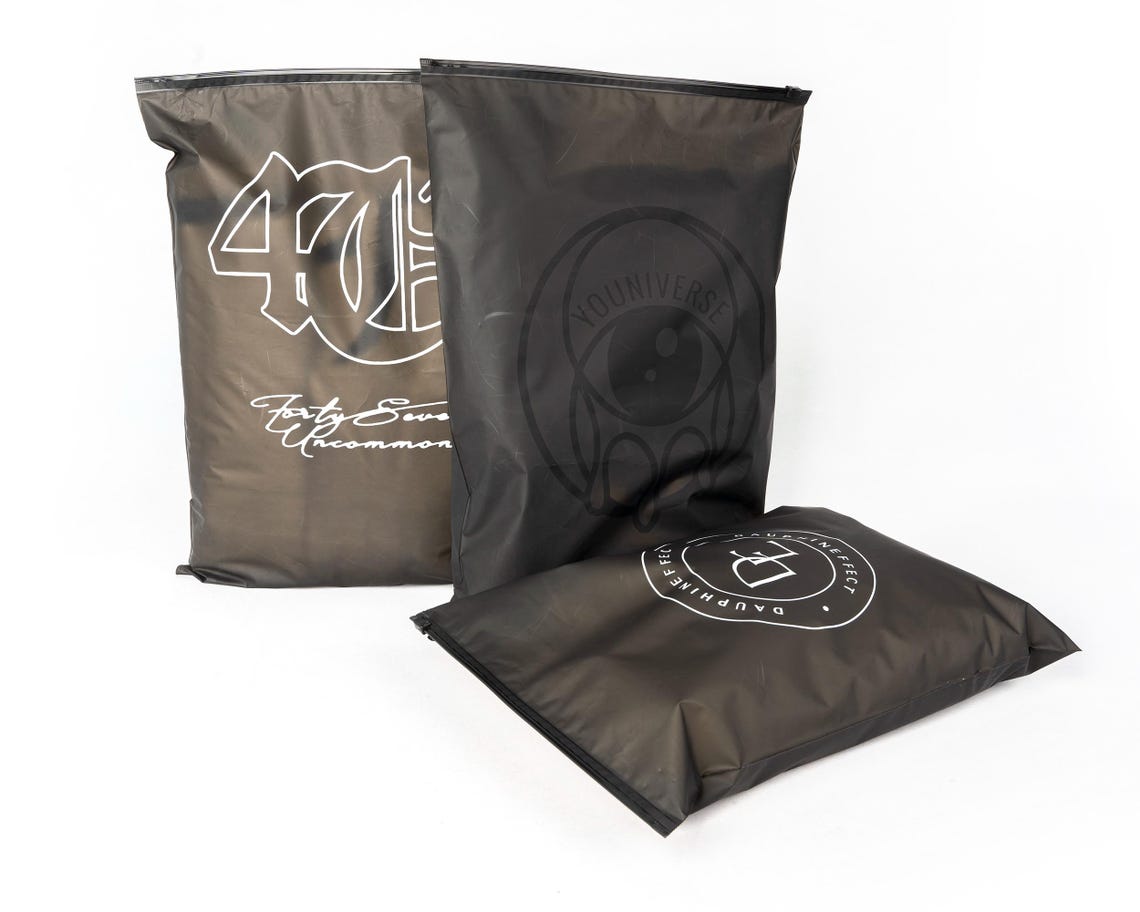 50-1000pcs Black Translucent Zipper Bags, Custom Frosted Zipper Bags ...