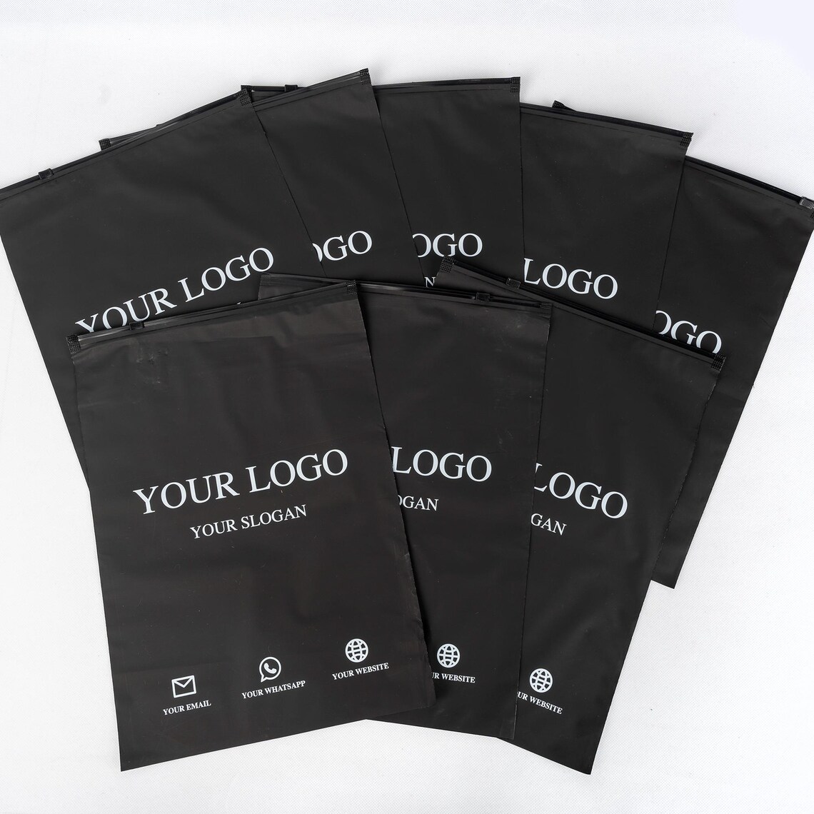 Custom Clear Black Frosted Zipper Bags Transparent Bags High Quality ...
