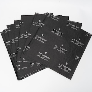 Custom Printed Black Foil Logo Tissue Gift Paper Wrapping Paper ...