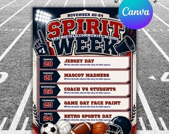 Sports Spirit Week Poster, High School Sports Newsletter Design, PTA ...