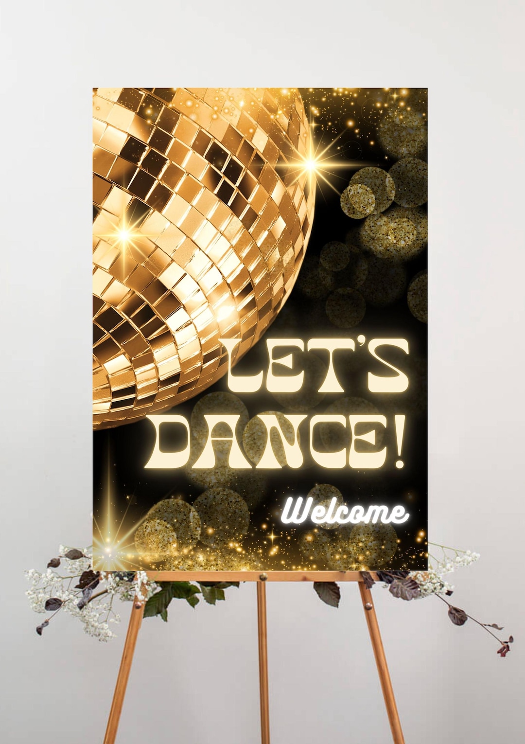 DISCO || Welcome Sign (disco Welcome Sign, A1 Welcome Sign, Mirror Ball ...