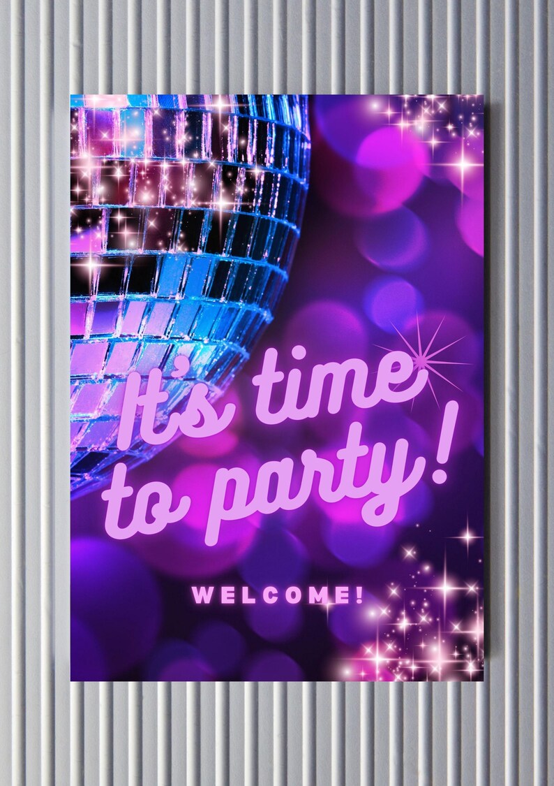 DISCO || Welcome Sign (disco Welcome Sign, A1 Welcome Sign, Mirror Ball ...