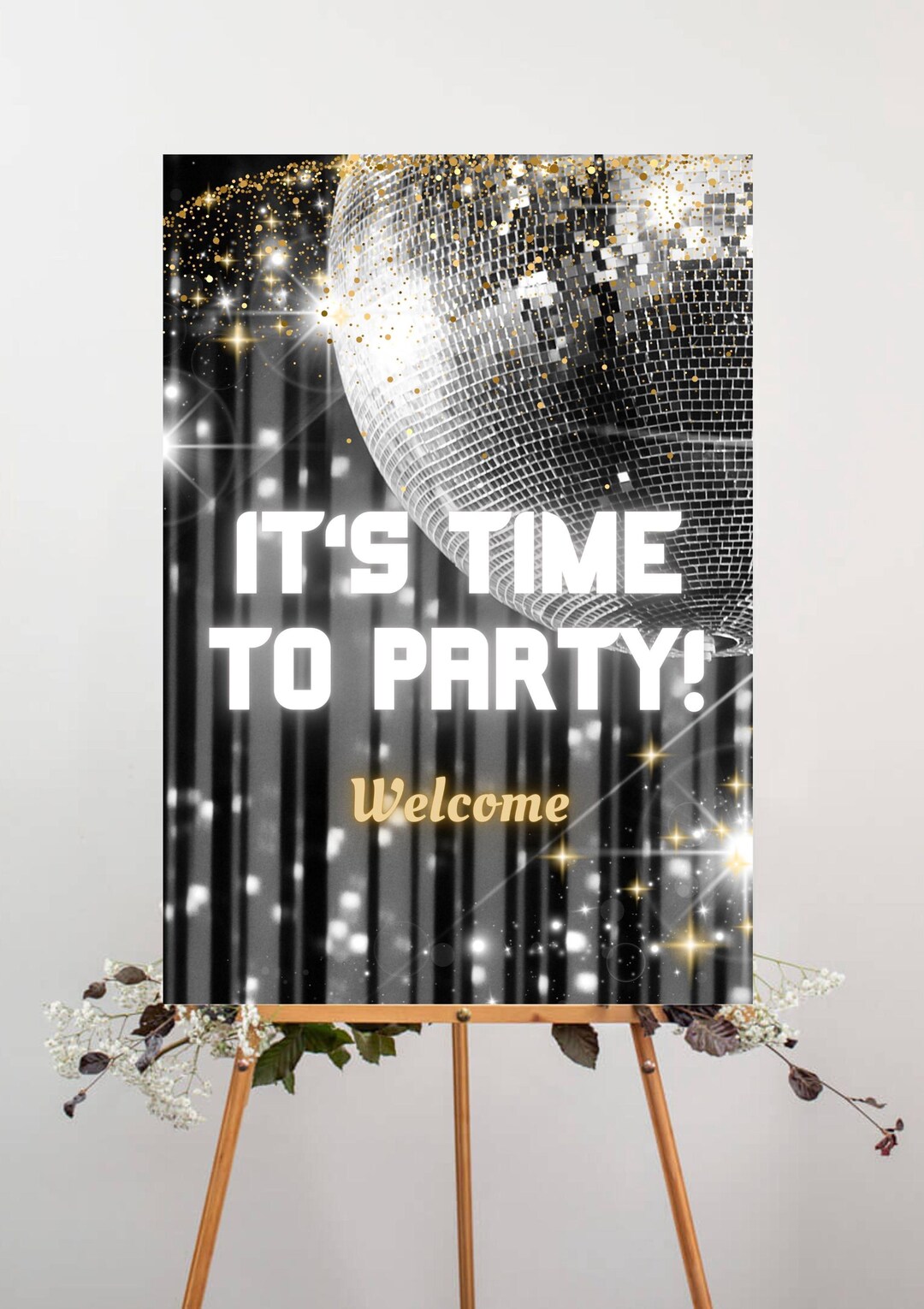 DISCO || Welcome Sign (disco Welcome Sign, A1 Welcome Sign, Mirror Ball ...
