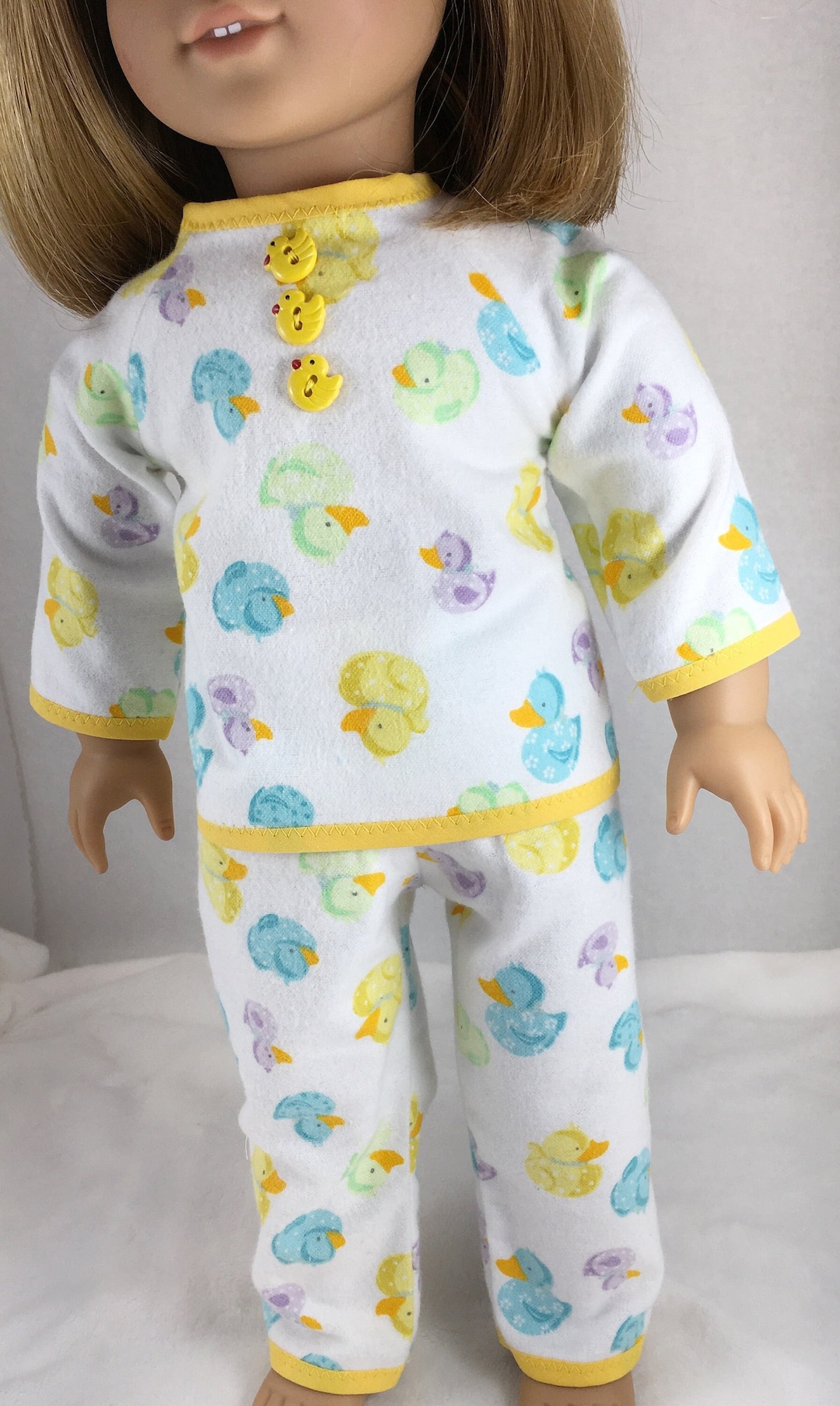 18 Inch Doll Flannel Pajamas, Christmas, Winter, Rubber Duckie Pajamas ...