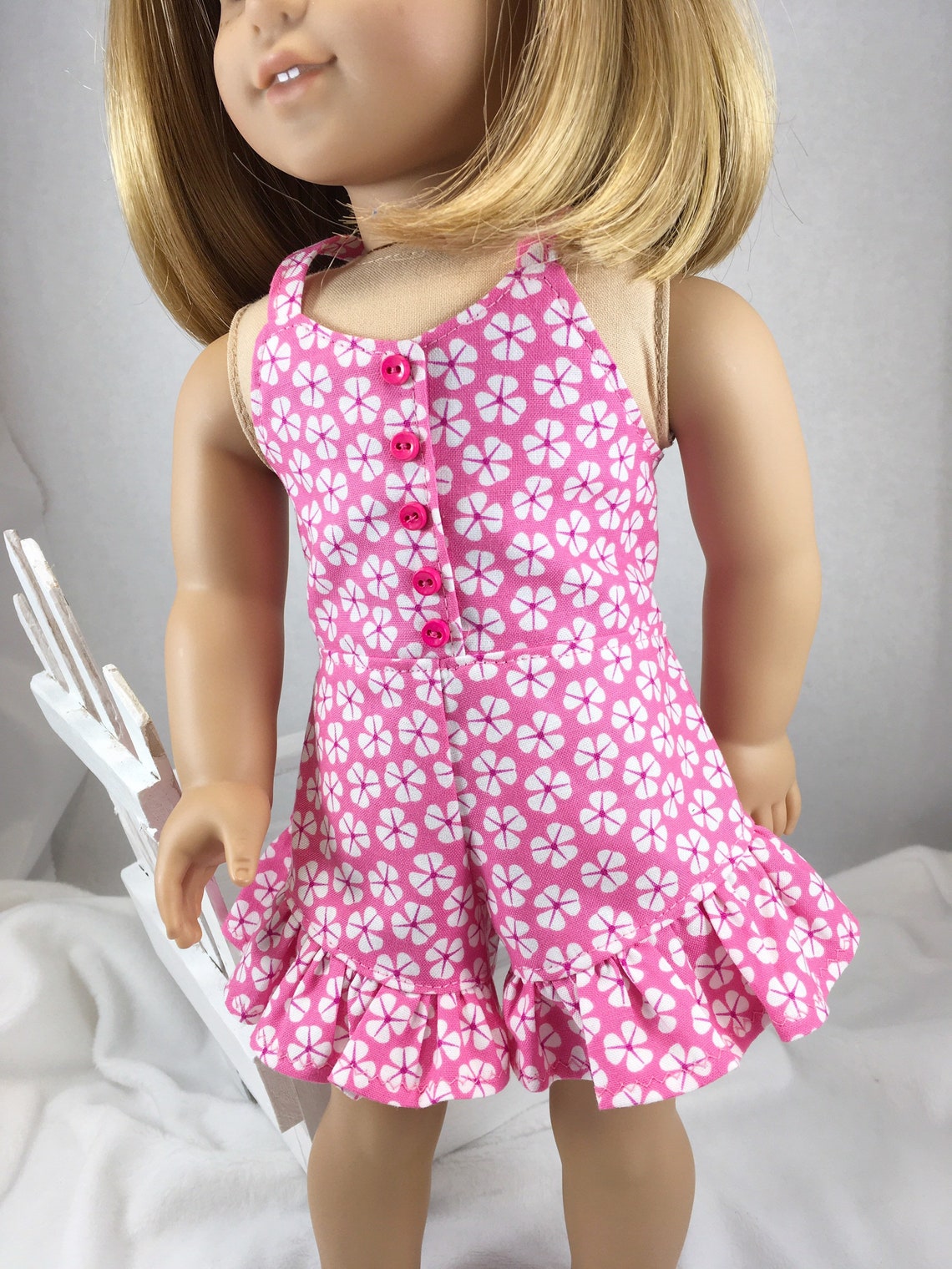18 Inch Doll Summer Outfit, Short Overalls, Sunglasses Print, Fits Like ...