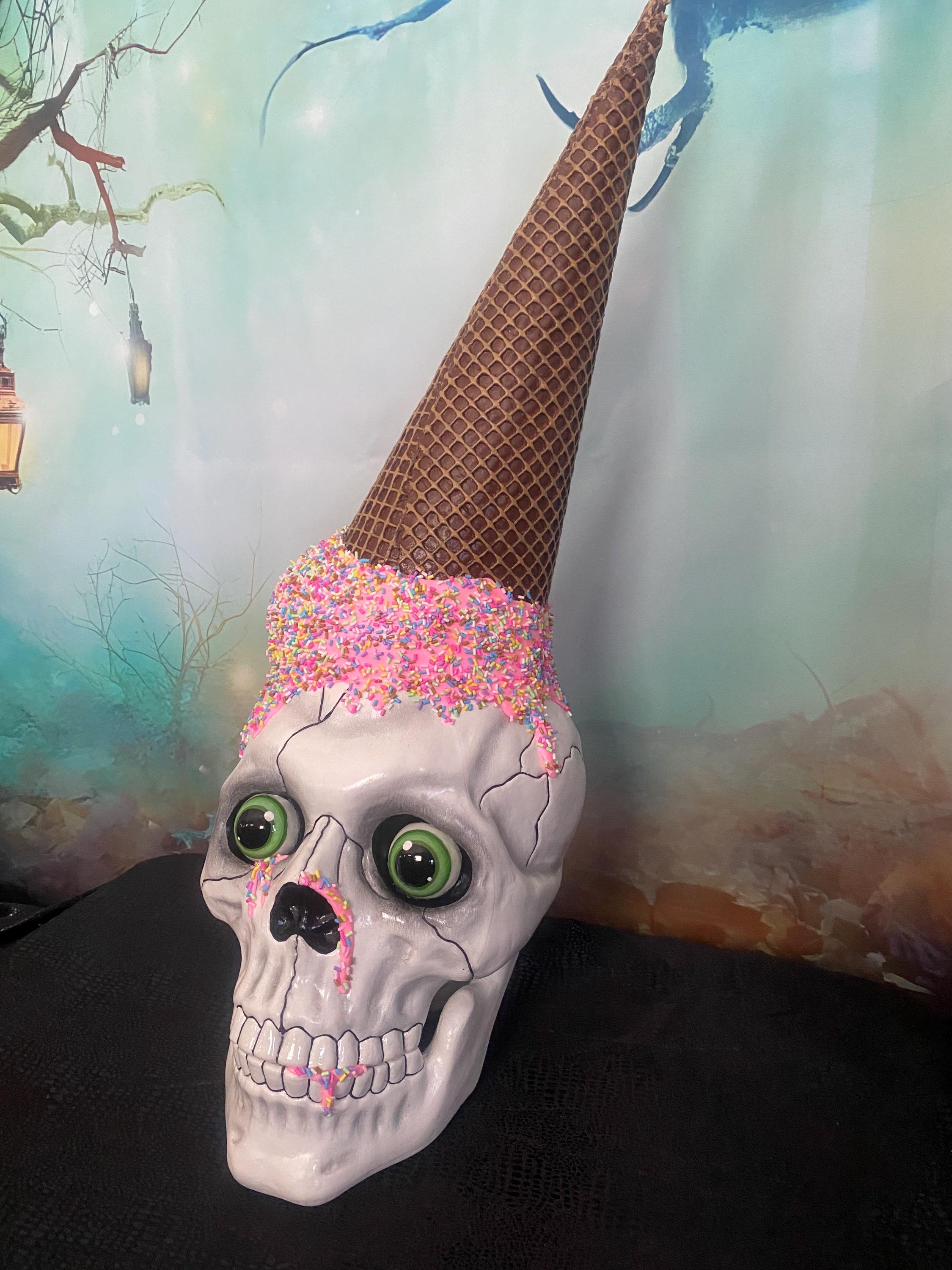 Ice SCREAM Cone, Skeleton Head With Ice Cream Cone, Ill Melt With You ...