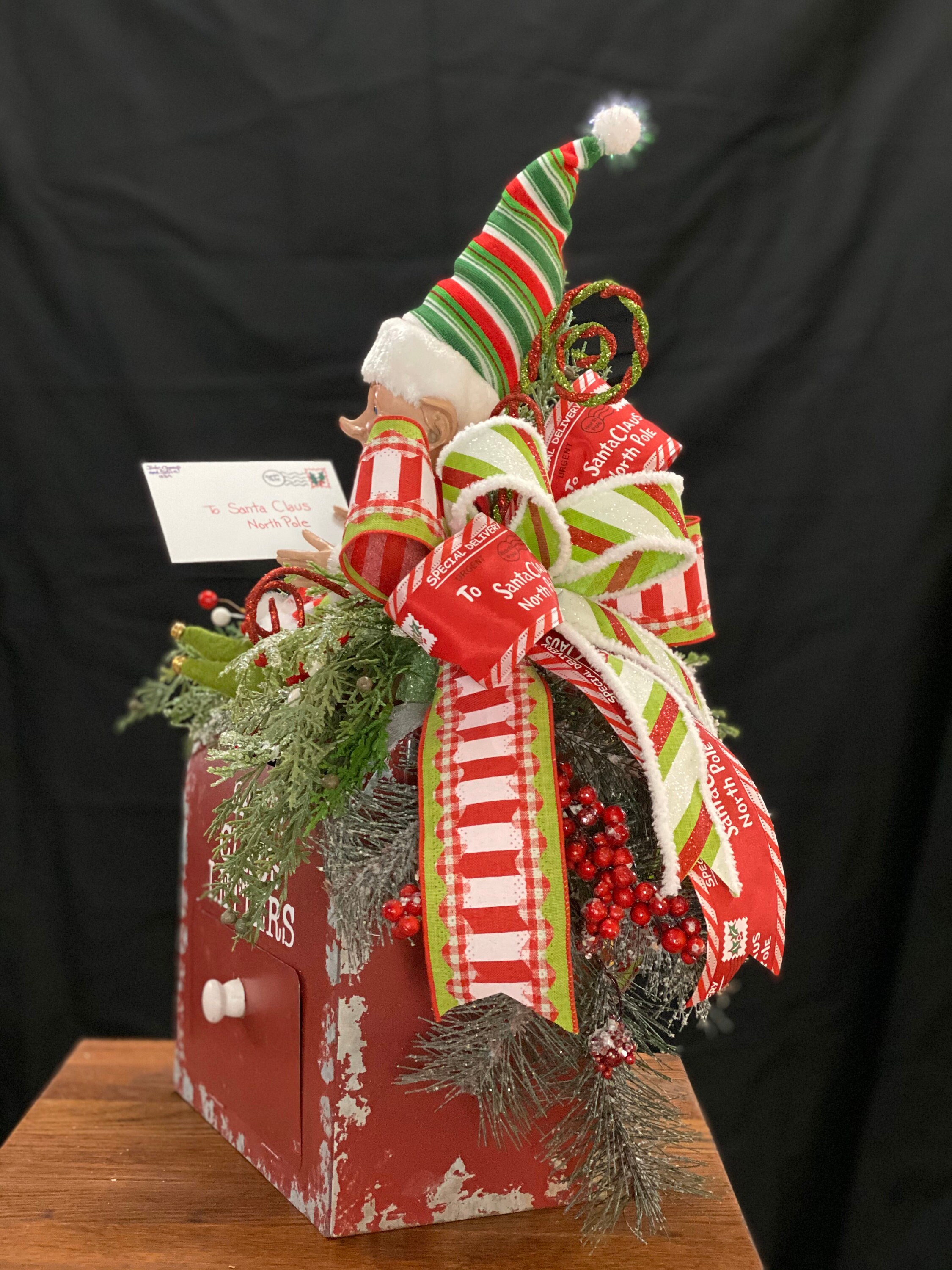 Letters To Santa Mailbox Santas Mailbox With Elf Elf Etsy