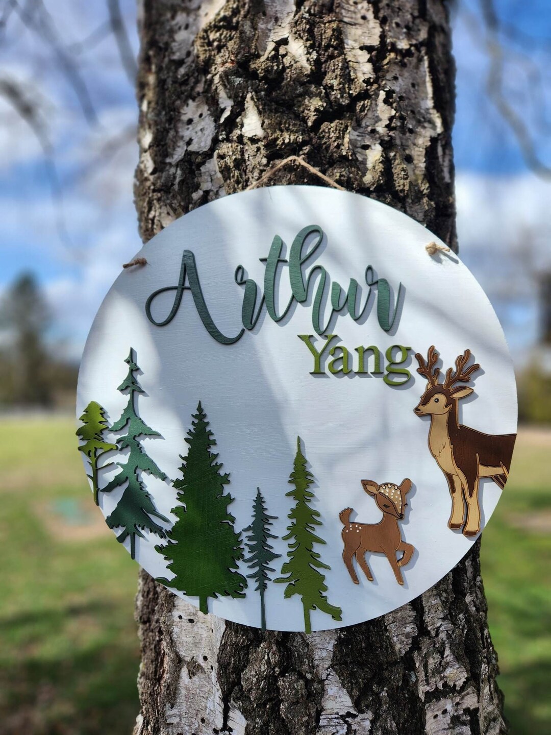 Nursery Custom Name Signs Kids Personalized Wood Signs Forest Deer Kids ...