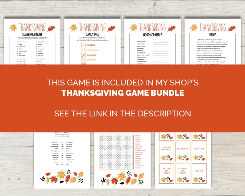 Thanksgiving Word Search Printable Game Friendsgiving or - Etsy