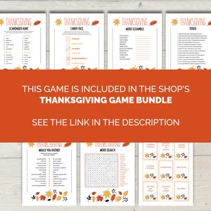 Thanksgiving Candy Dice Game, a Fun Thanksgiving Game for Family Game ...